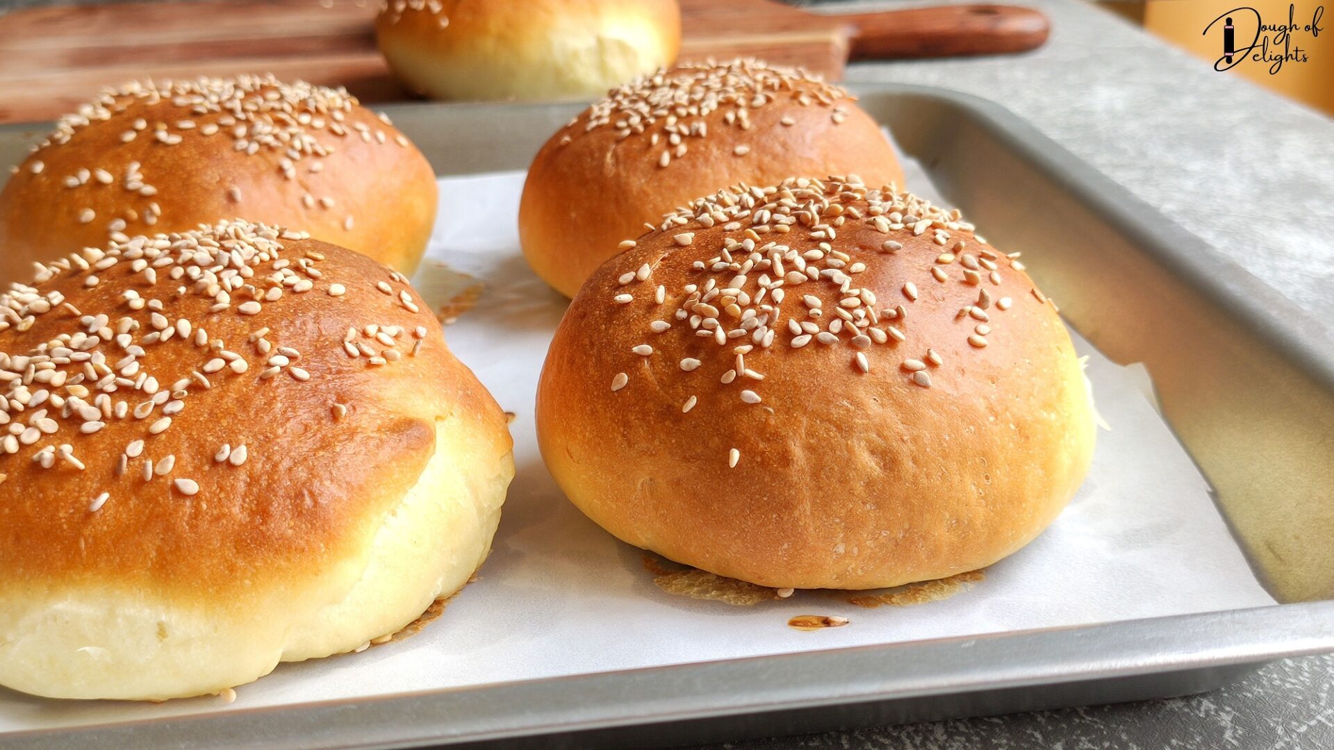 Hamburger Buns - DOUGH OF DELIGHTS