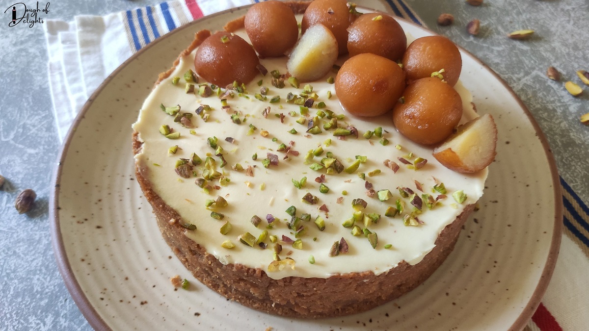 Gulab jamun Cheesecake - DOUGH OF DELIGHTS
