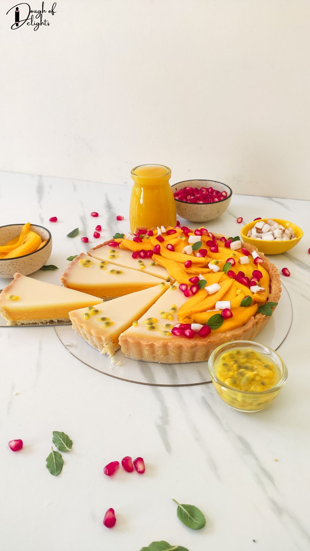 Vanilla Custard Fruit Tart (No-Bake, Biscuit Crust) - DOUGH OF DELIGHTS