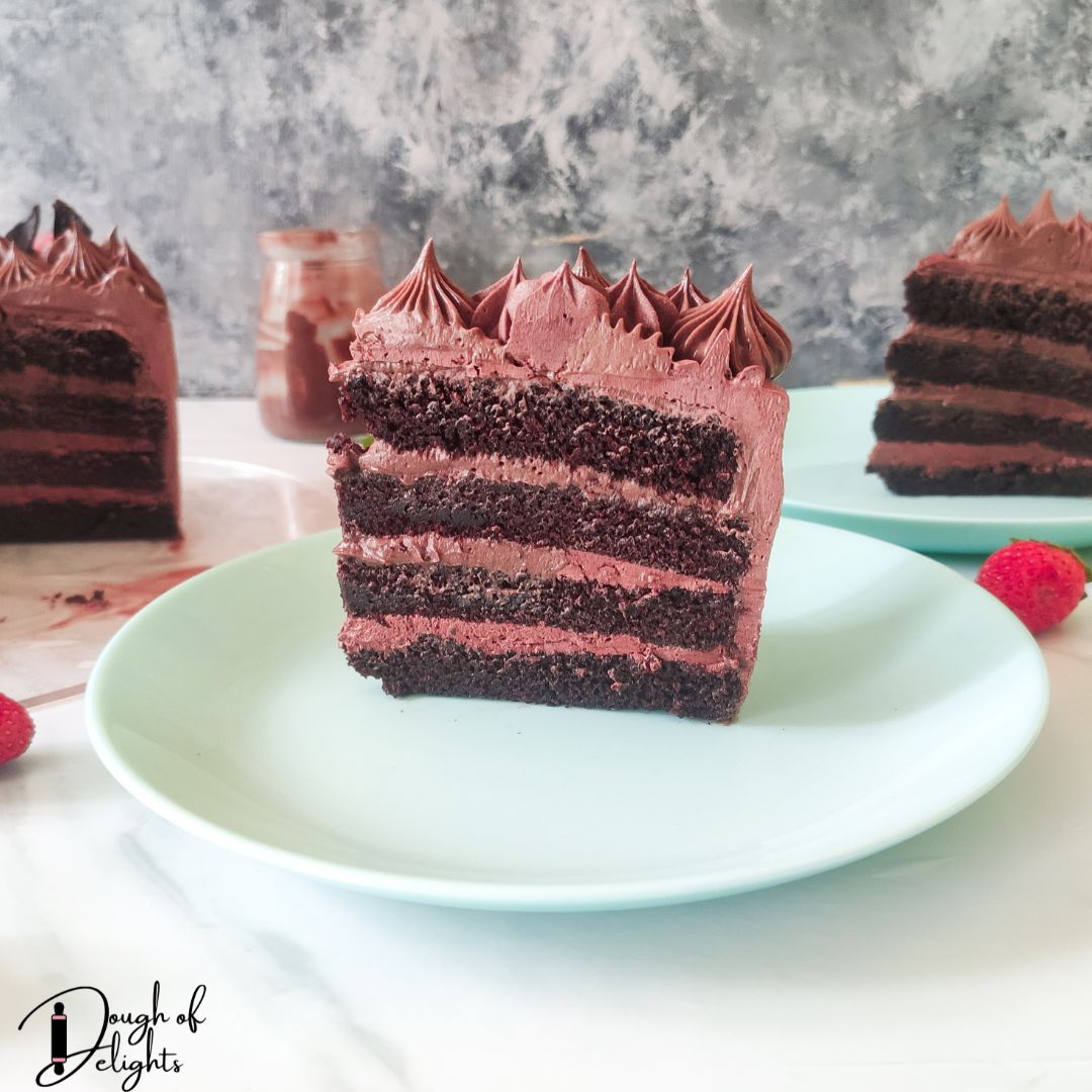 Chocolate Layer Cake with Ganache & Buttercream Frosting - DOUGH OF ...