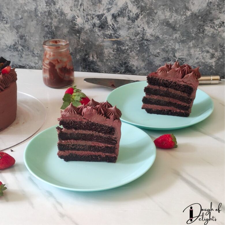 Chocolate Layer Cake with Ganache & Buttercream Frosting - DOUGH OF ...